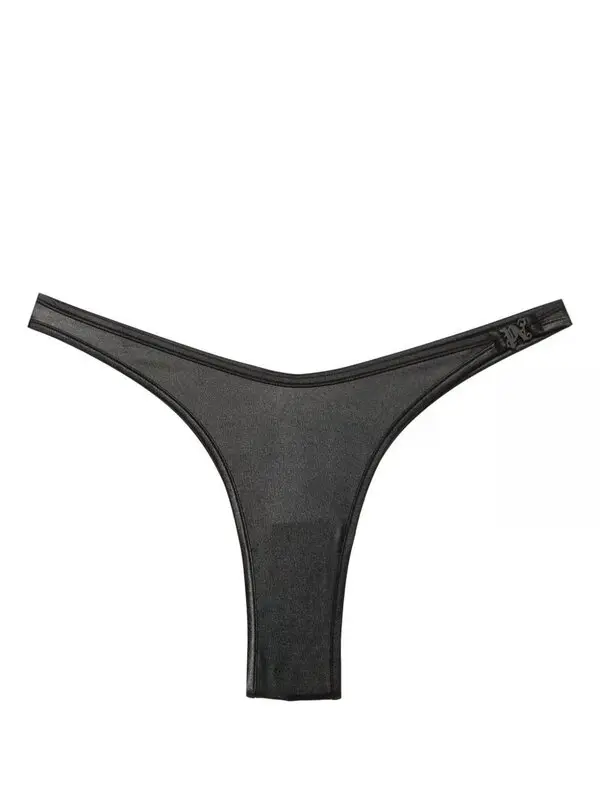 Palm Angels Monogram-plaque Bikini Bottoms - Black