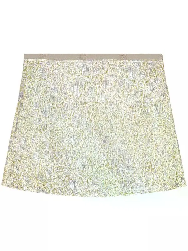 GANNI Metallic Cloqué Mini Skirt
