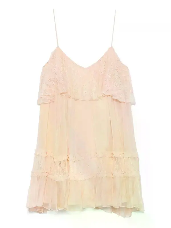 NISSA Lace Mini Dress - Neutrals