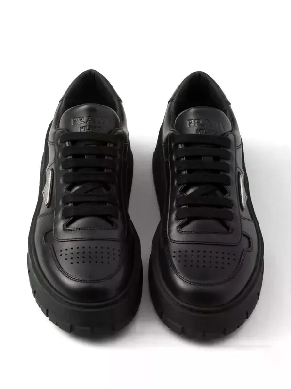 Prada Leather Sneakers - Black