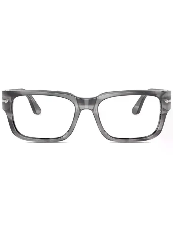 Persol Stripe Detailing Square Frame Glasses - Grey