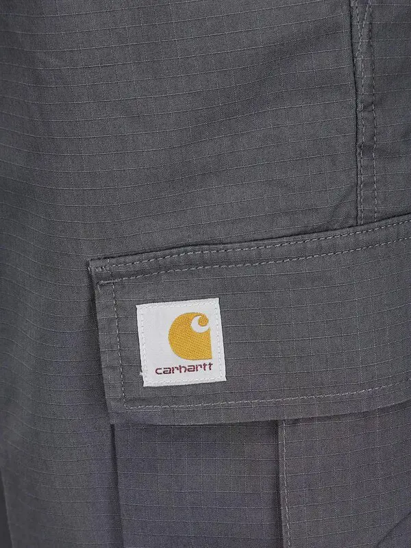 Carhartt Work In Progress Logo-patch Cotton Shorts - Grey