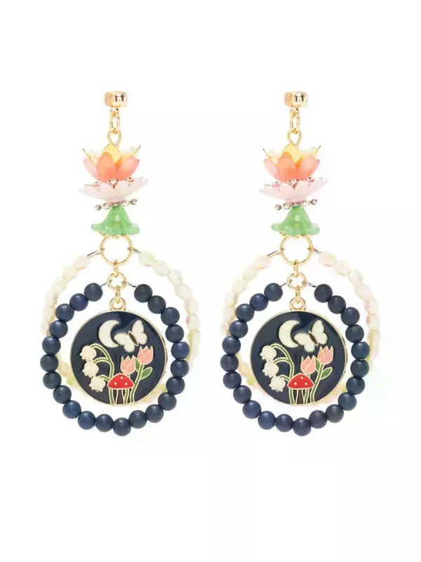 AMIR SLAMA Enamelled-mushroom Beaded Earrings - Multicolour