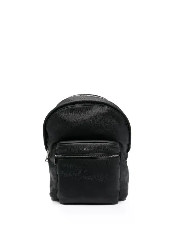 Zegna Logo-plaque Leather Backpack