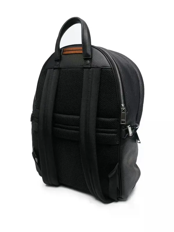 Zegna Logo-plaque Leather Backpack