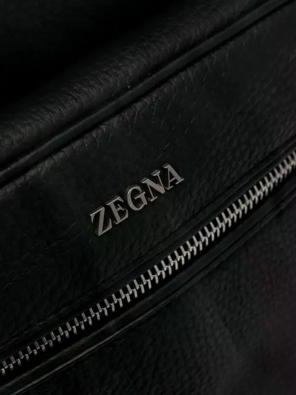 Zegna Logo-plaque Leather Backpack
