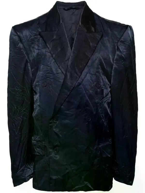 Balenciaga Crinkle-effect Double-breasted Blazer