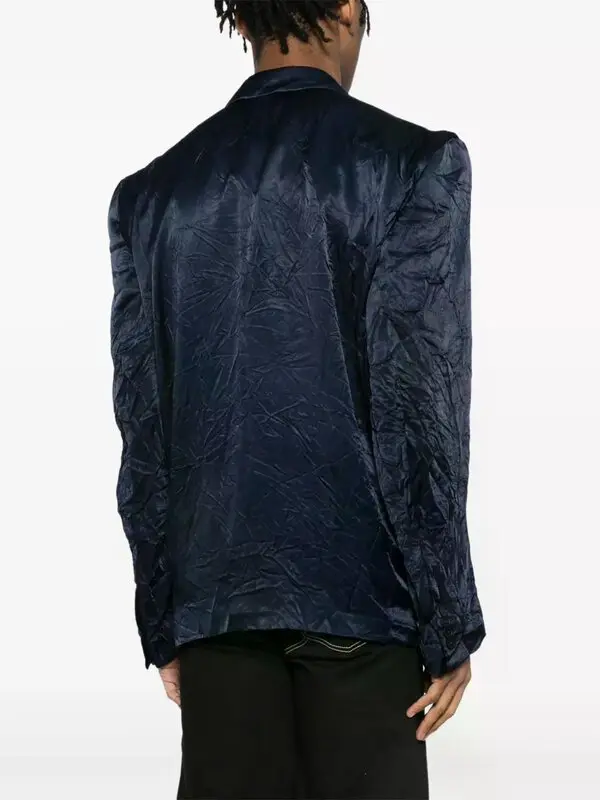 Balenciaga Crinkle-effect Double-breasted Blazer