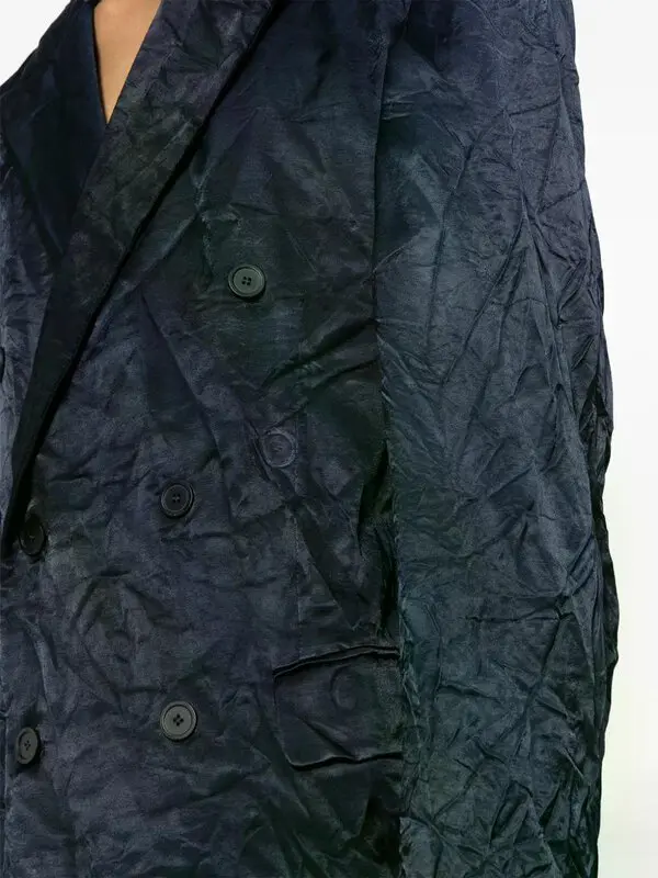 Balenciaga Crinkle-effect Double-breasted Blazer