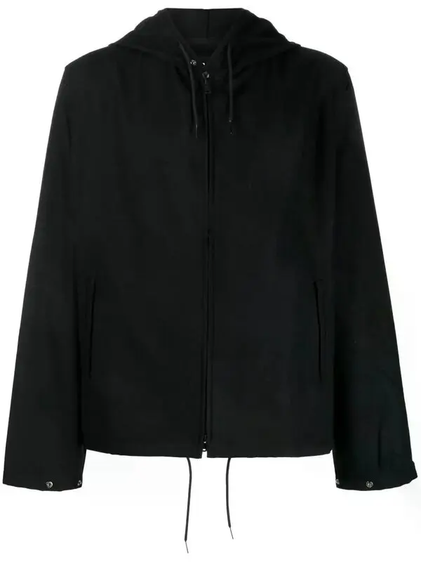 Y3 Logo-patch Flannel Hoodie