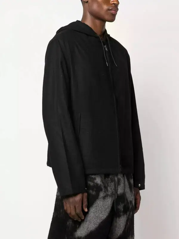 Y3 Logo-patch Flannel Hoodie
