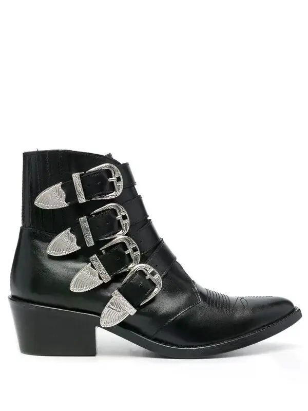 Toga Buckle-strap Mid-heel Boots