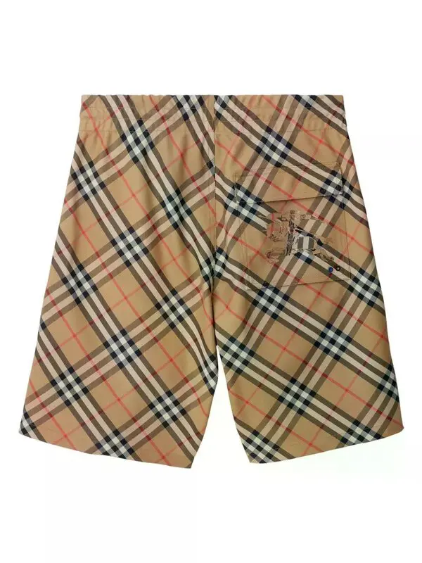 Burberry Check-print Drawstring Shorts - Brown