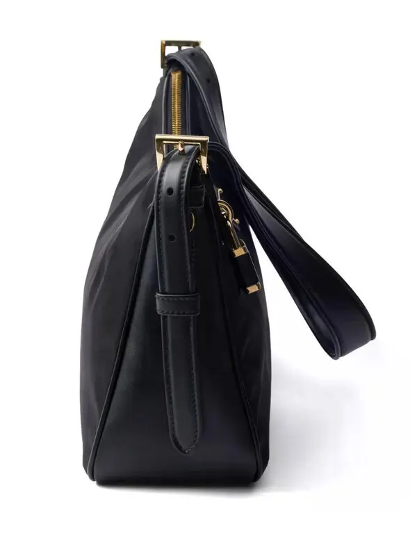 Prada Leather-trim Shoulder Bag - Black
