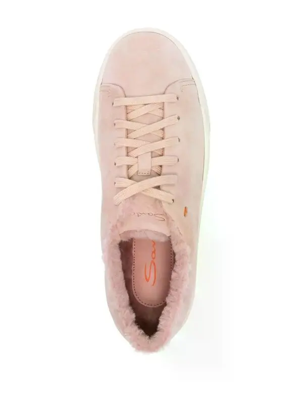 Santoni Suede Flatform Sneakers