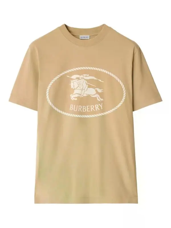 Burberry Knight Stamp Cotton T-shirt - Neutrals