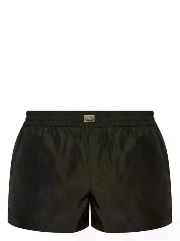 Dolce & Gabbana Logo Plaque Swim Shorts - Black