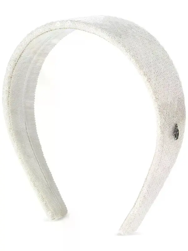 MAISON MICHEL Miwa Sequin-embellished Headband - Neutrals