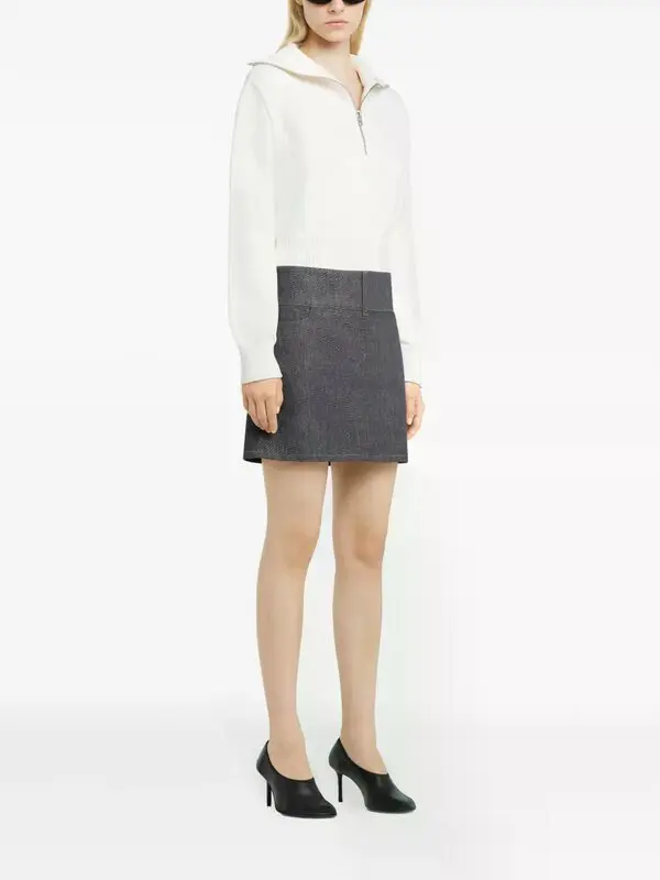 COURREGES Trucker Jumper With Embroidered Logo - White