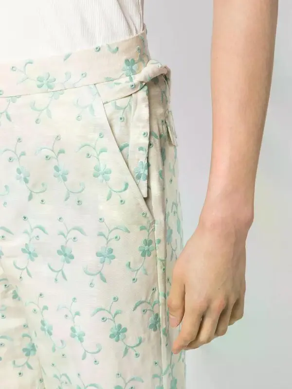 BODE Floral-embroidered Straight-leg Trousers