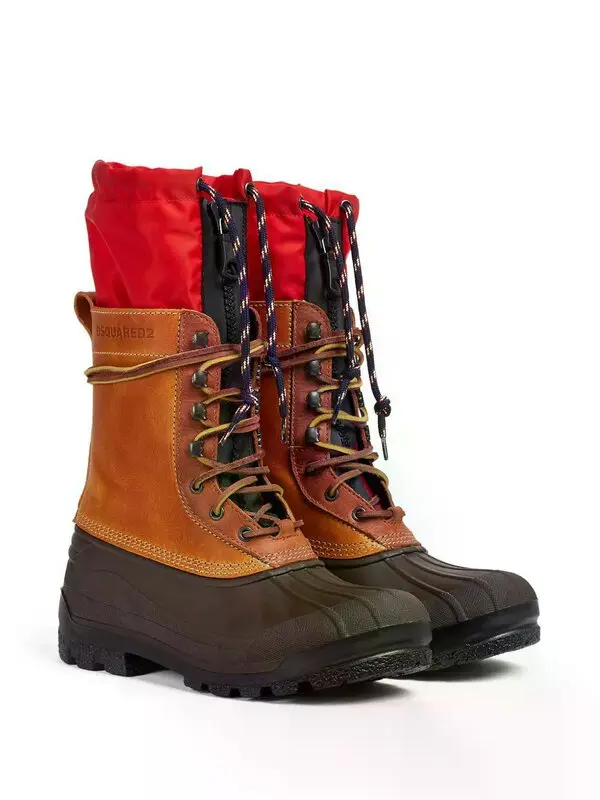 Dsquared2 Panelled Leather Boots - Brown