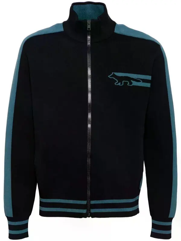 Maison Kitsuné Zip-up Sweater With Fox Motif