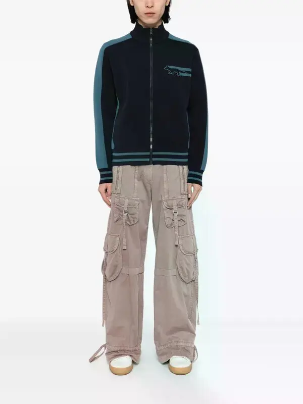 Maison Kitsuné Zip-up Sweater With Fox Motif
