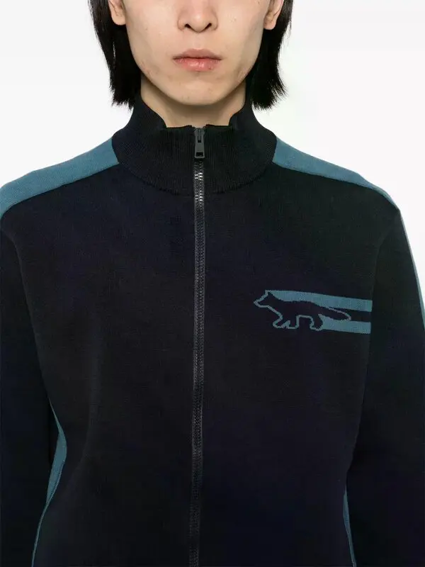 Maison Kitsuné Zip-up Sweater With Fox Motif