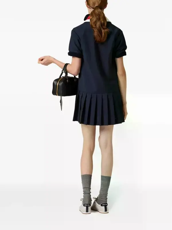 Miu Miu Polo-collar Pleated Dress