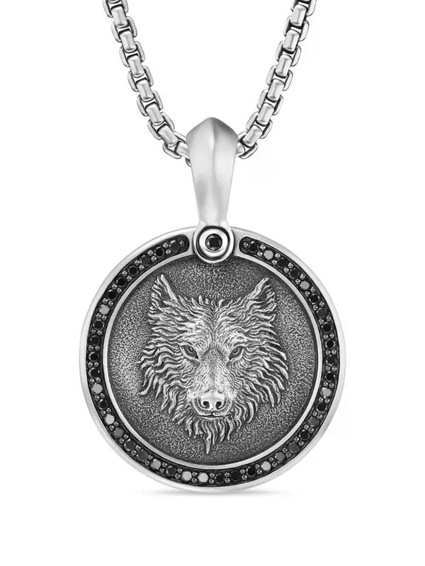 David Yurman Sterling Wolf Diamond Amulet - Silver