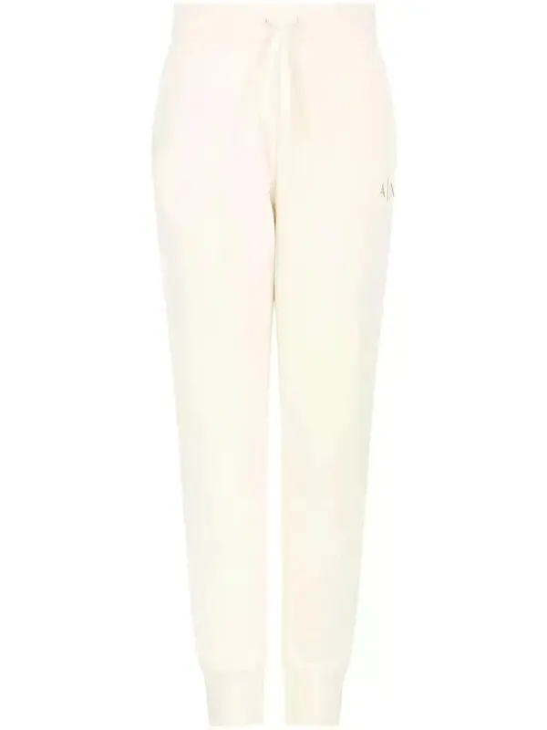 Armani Exchange Logo Print Drawstring Trousers - Neutrals