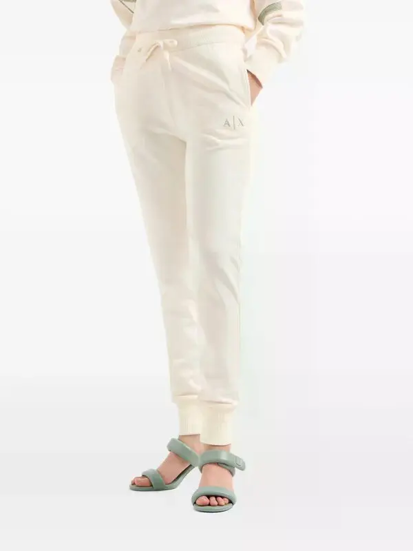 Armani Exchange Logo Print Drawstring Trousers - Neutrals