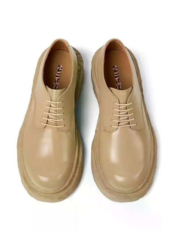 Camper Vámonos Leather Derby Shoes - Neutrals