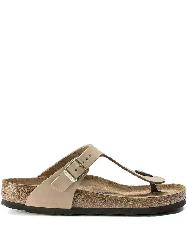 BIRKENSTOCK Gizeh Slides With Side Buckle Fastening - Neutrals