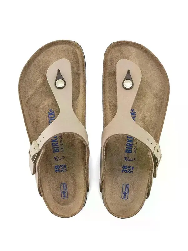 BIRKENSTOCK Gizeh Slides With Side Buckle Fastening - Neutrals