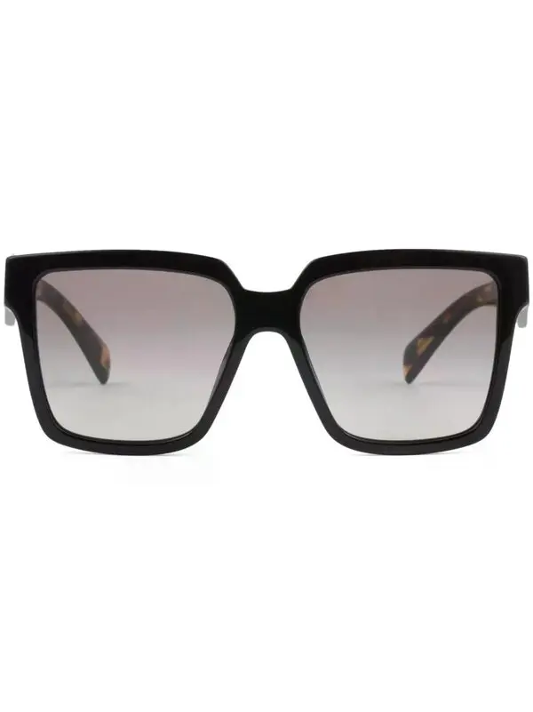 Prada Logo-detail Square Frame Sunglasses - Black