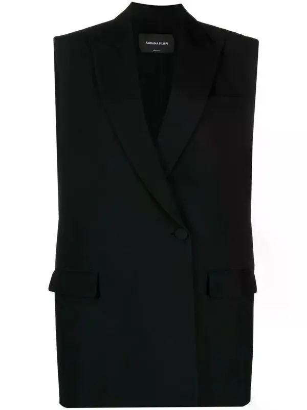 Fabiana Filippi Double-breasted Tailored Vest - Black