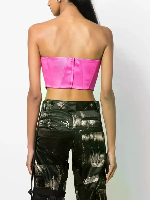 Giuseppe Di Morabito Strapless Satin Corset Top