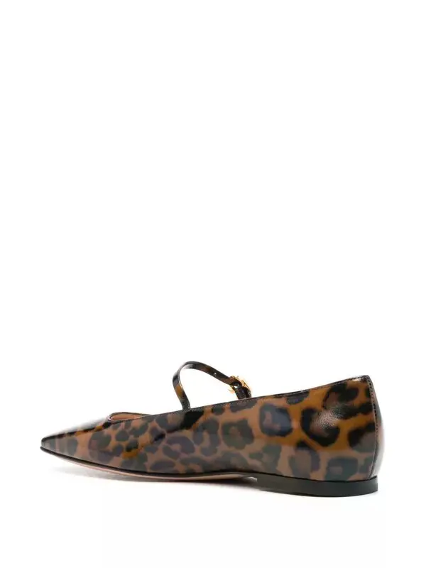 GIANVITO ROSSI Carla Leopard-print Ballerinas - Neutrals