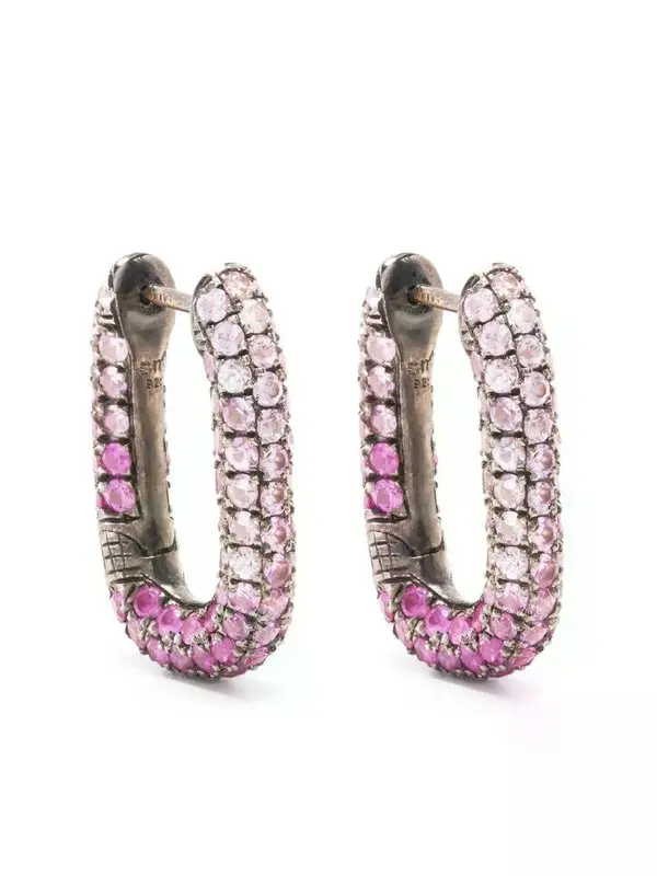 SELIM MOUZANNAR Link Sapphire Earrings - Silver