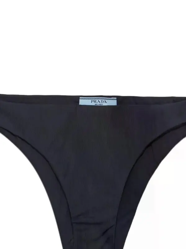 Prada Ribbed-knit Bikini Bottom - Blue