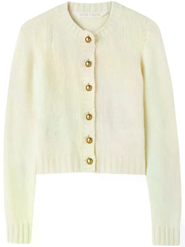 Palm Angels Curved-logo Wool-blend Cardigan