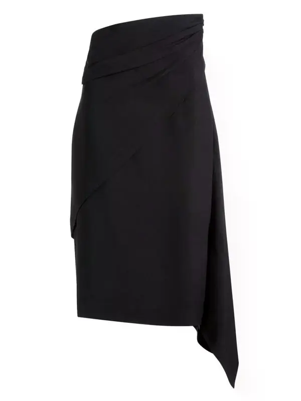 Bally Asymmetric Wrap Midi Skirt
