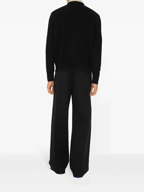 Burberry Intarsia-knit Logo Wool-blend Jumper - Black