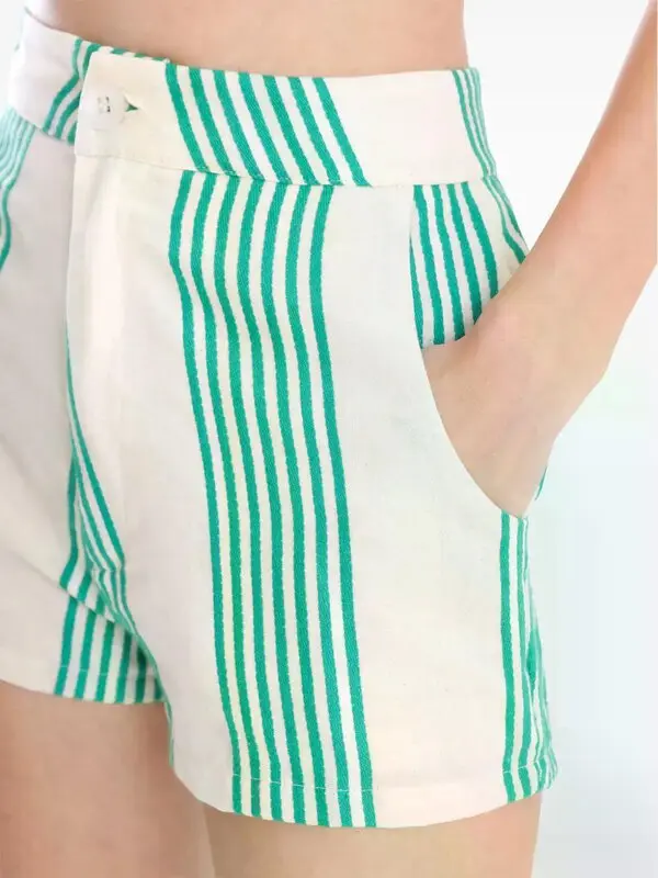 AMIR SLAMA Striped High-waisted Shorts