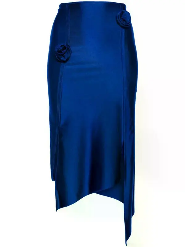 Coperni Floral-appliqué Asymmetric Midi Skirt