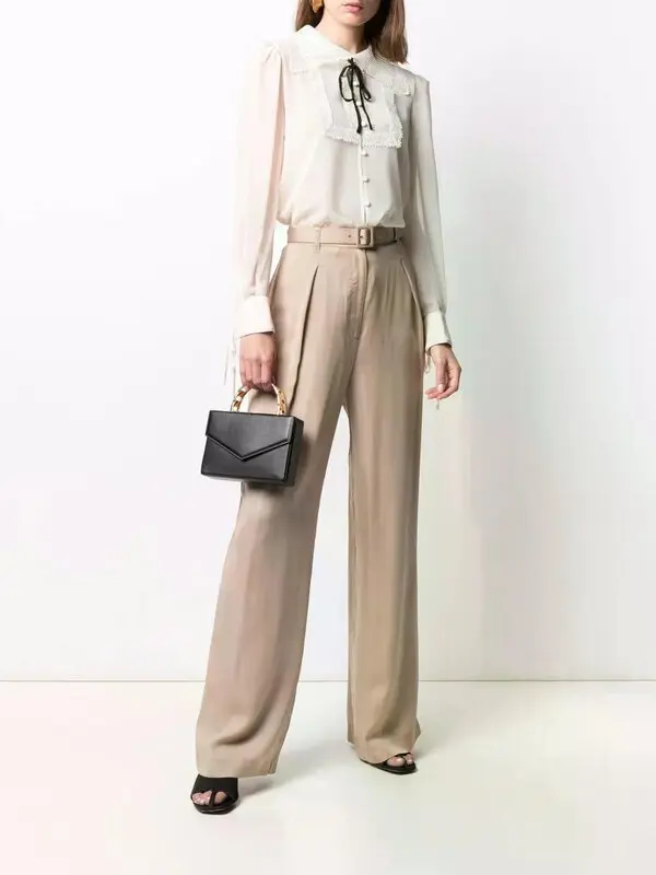 SELF-PORTRAIT Belted Wide-leg Trousers