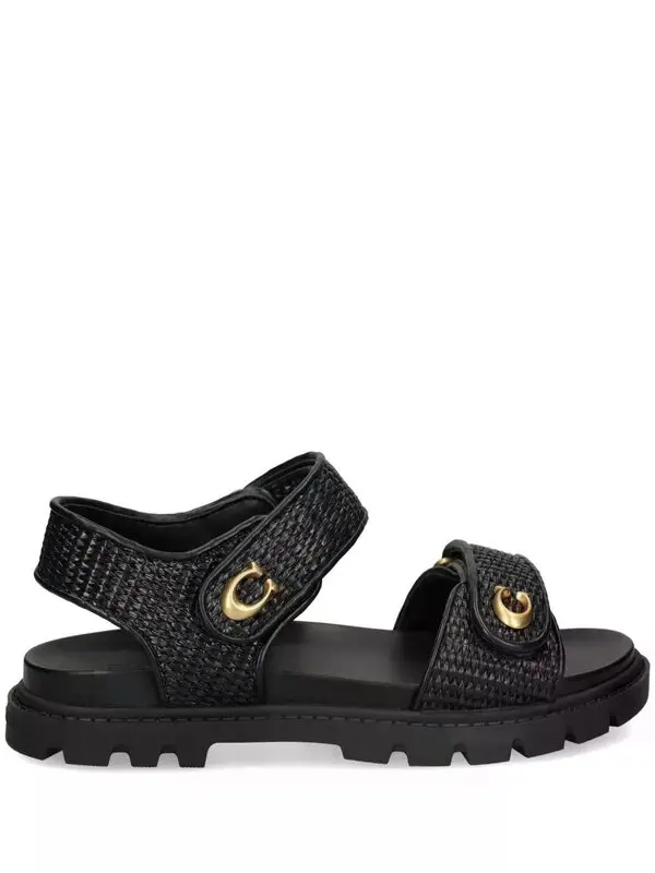 COACH Brynn Textured-strap Sandals