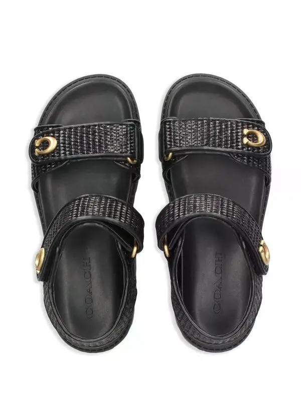 COACH Brynn Textured-strap Sandals