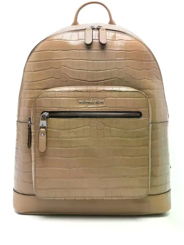 Michael Kors Hudson Embossed Crocodile Effect Backpack